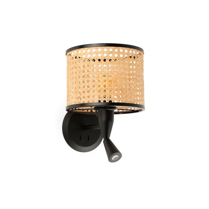 BIM nesneleri - Ücretsiz indirin! MAMBO Black/rattan wall lamp with ...