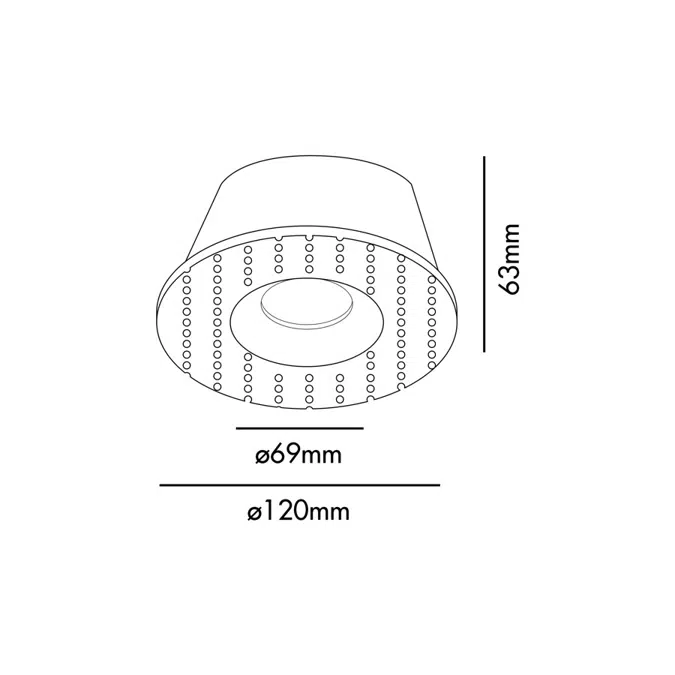BIM objects - Free download! FRESH White downlight without frame ...