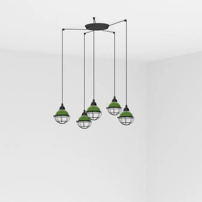 BIM objects - Free download! CLAIRE 5L Green pendant lamp | BIMobject