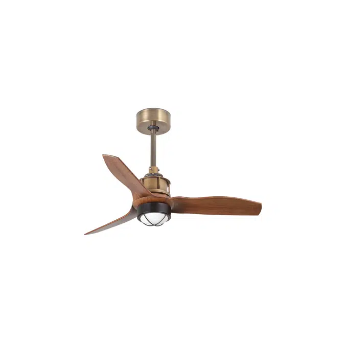 BIM objects - Free download! JUST FAN S LED Old gold/wood fan 81cm ...