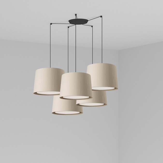 BIM objects - Free download! SAMBA Black/beige pendant lamp 5L | BIMobject