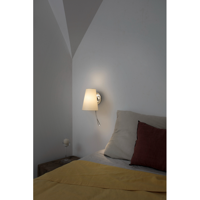 BIM objects - Free download! LUPE Chrome wall lamp with LED reader ...