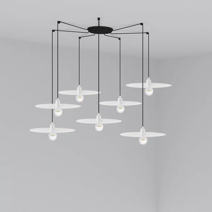 BIM objects - Free download! PLAT 7L White pendant lamp | BIMobject