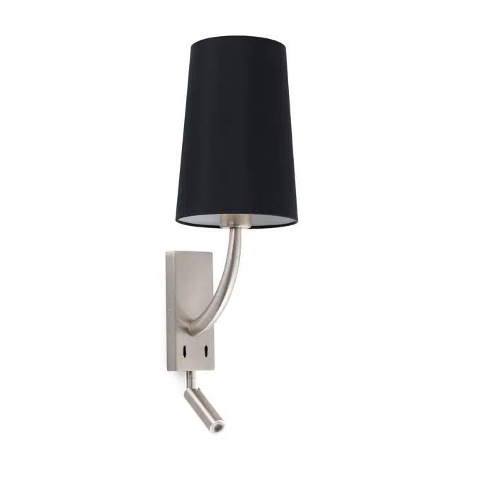 BIM objects - Free download! REM Matt nickel/black wall lamp with ...