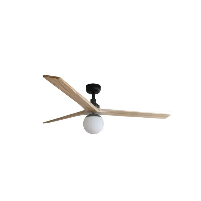 BIM objects - Free download! KLIM L Black/light oak wood fan DC | BIMobject