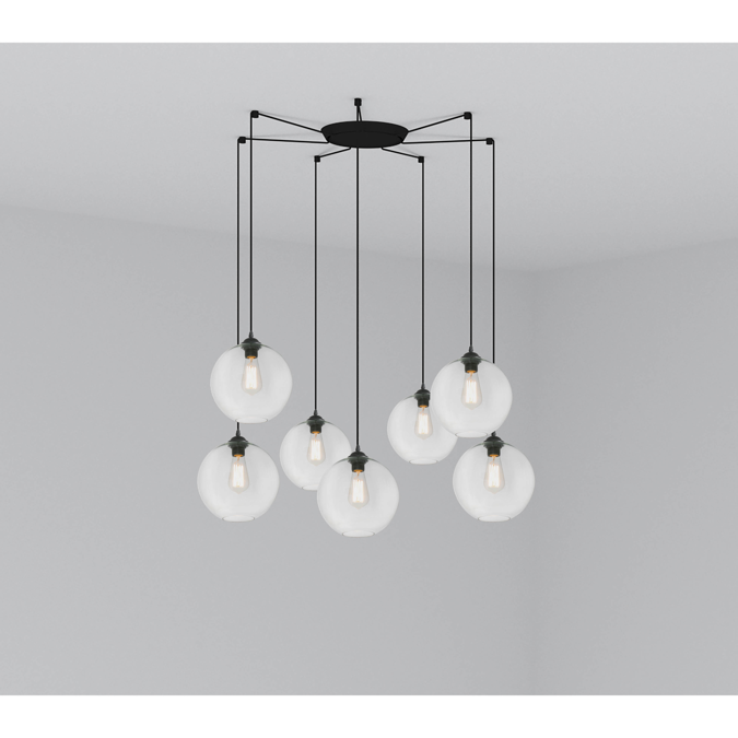 BIM objects - Free download! CLARA Transparent pendant lamp 7L | BIMobject