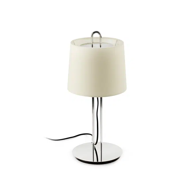 BIM objects - Free download! MONTREAL Chrome/beige table lamp | BIMobject