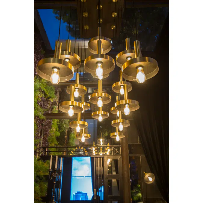 BIM objects - Free download! WHIZZ Satin gold and black pendant lamp ...