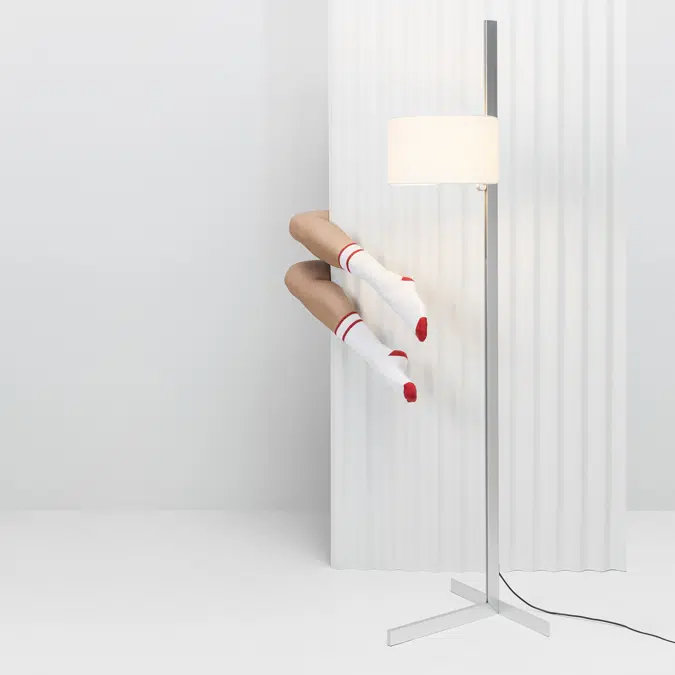 BIM objects - Free download! STAND UP Aluminium and white floor lamp ...