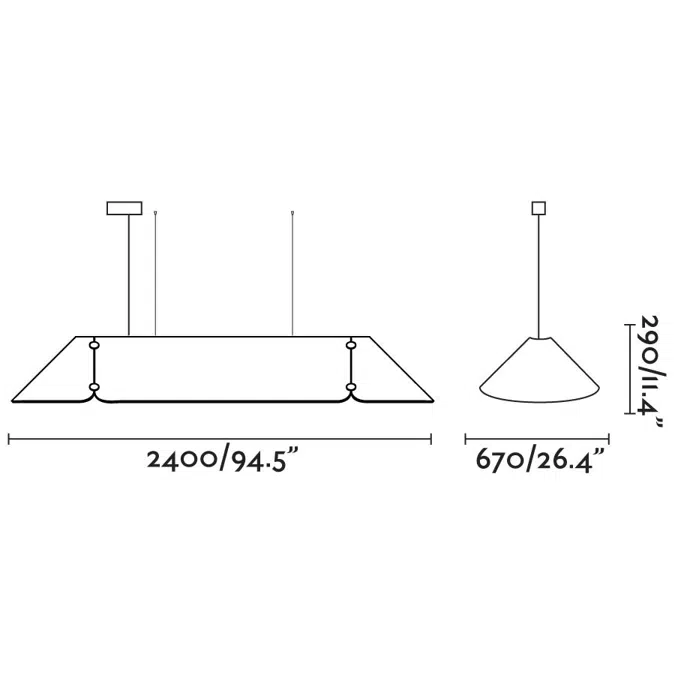 BIM objects - Free download! FONOVIA 2400 Grey pendant lamp 50W 4000K ...