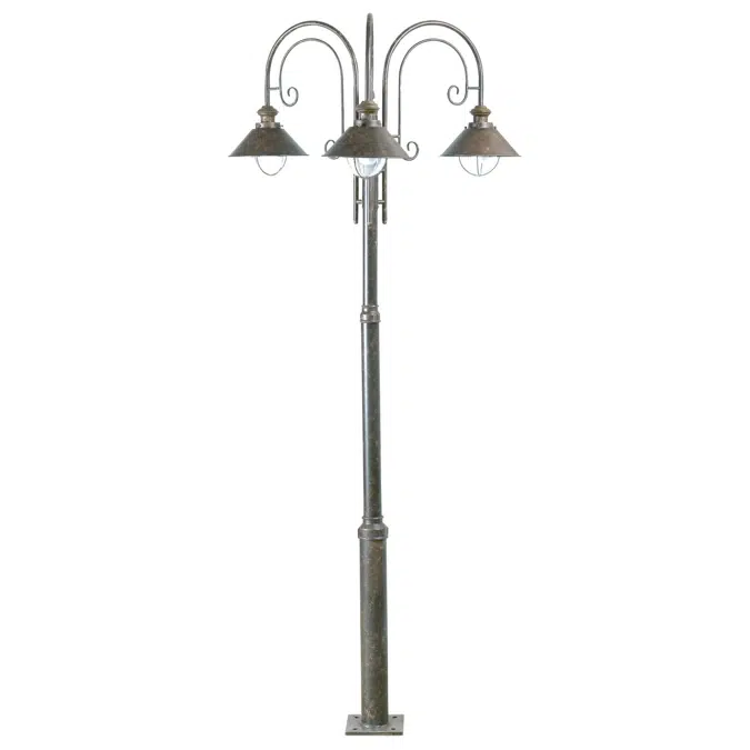 BIM objects - Free download! NÁUTICA 3L Rust pole lamp | BIMobject