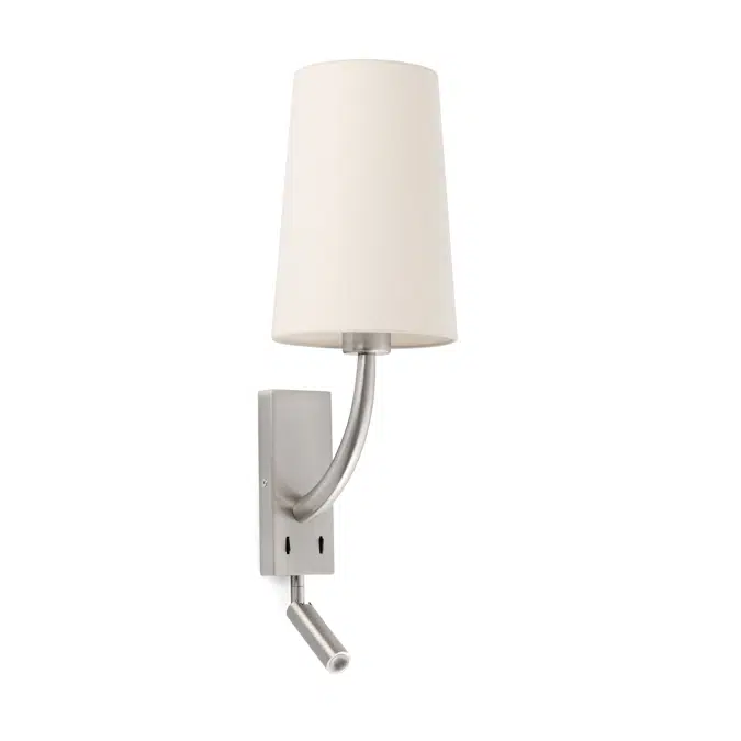 BIM objects - Free download! REM Matt nickel/beige wall lamp with ...