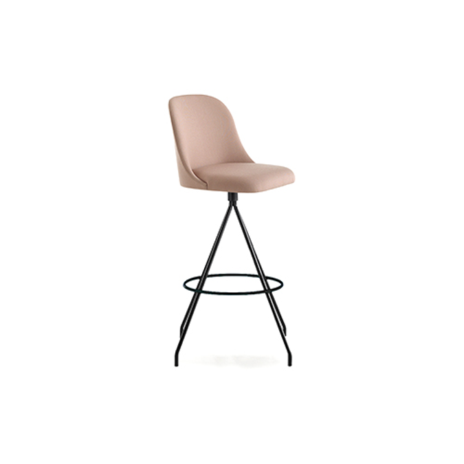 BIM objects - Free download! Aleta Bar Stool - Swivel Base High ...