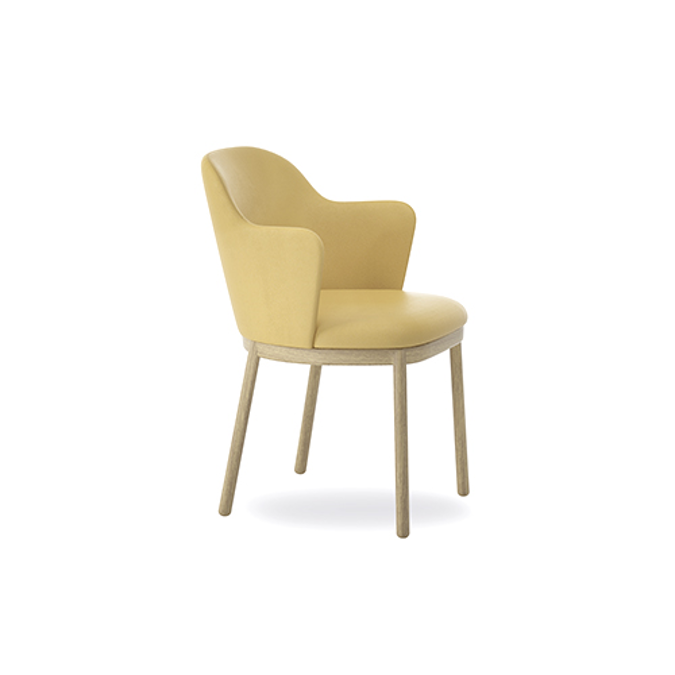 BIM objects - Free download! Aleta Chair - Four wooden legs base with ...