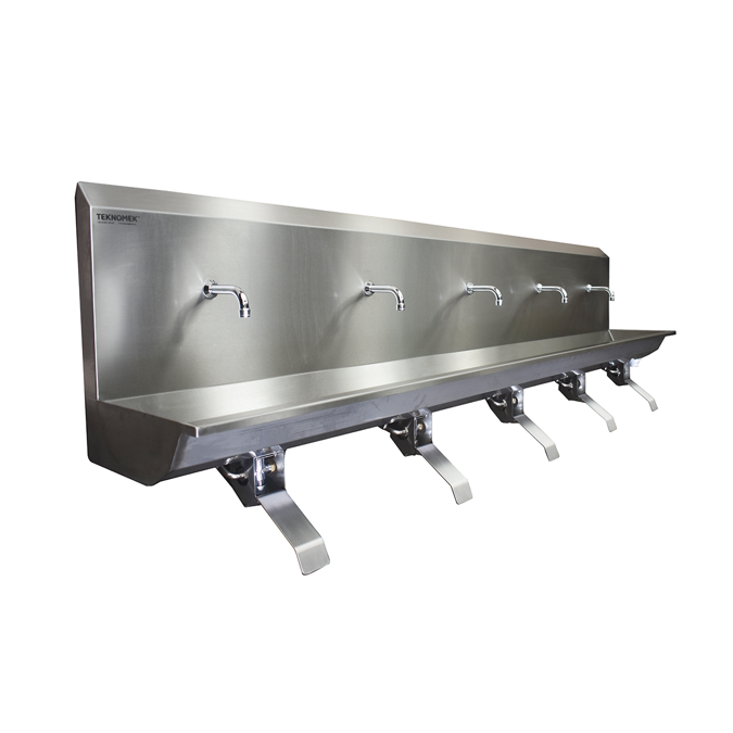 BIM objects - Free download! FIVE STATION KNEE OPERATED WASH TROUGH ...