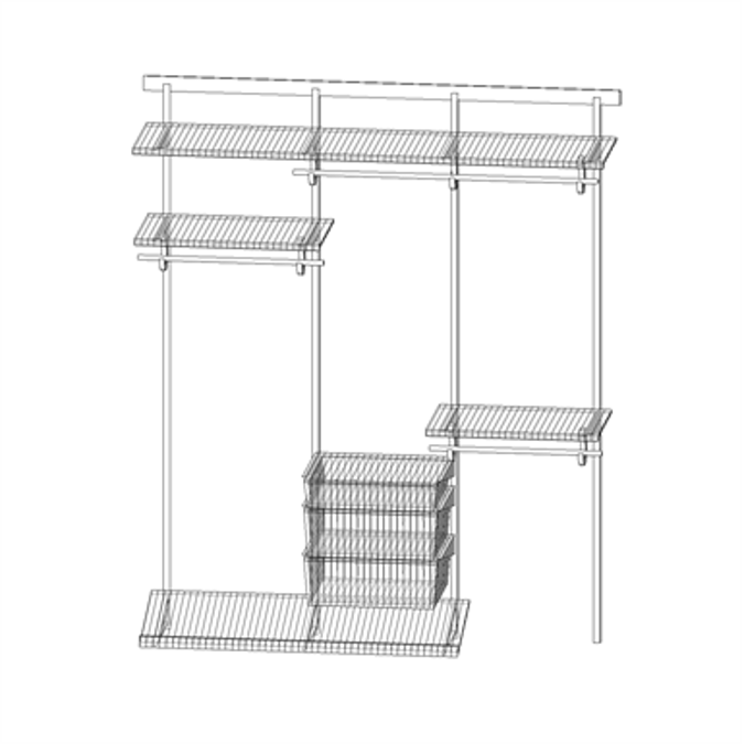 BIM objects - Free download! Adjustable Ventilated Wire Closet ...