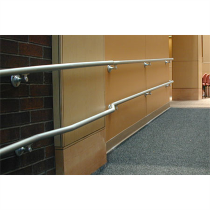 BIM objects - Free download! Aluminum Wall Mounted Handrail and ...