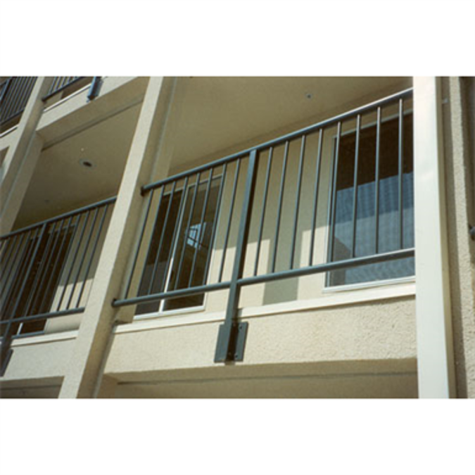 BIM objects - Free download! Aluminum Picket Railing, Standard 2-Line ...