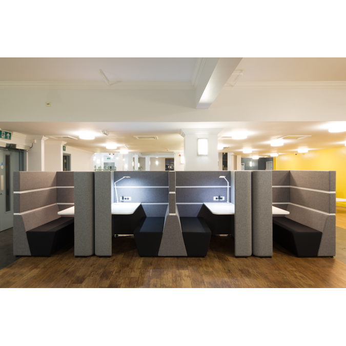 BIM objects - Free download! Cubbi Booths with 1200mm MFC work surface ...