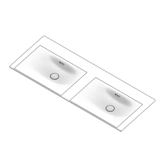 BIM objects - Free download! SENSE inset double basin without led | BIMobject