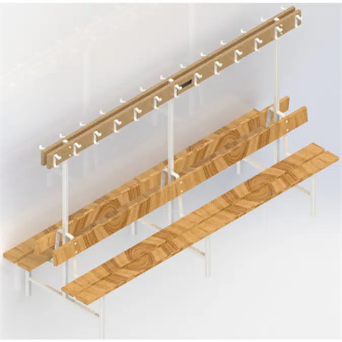 BIM objects - Free download! Doublesidedfree-standing bench 2000 mm ...