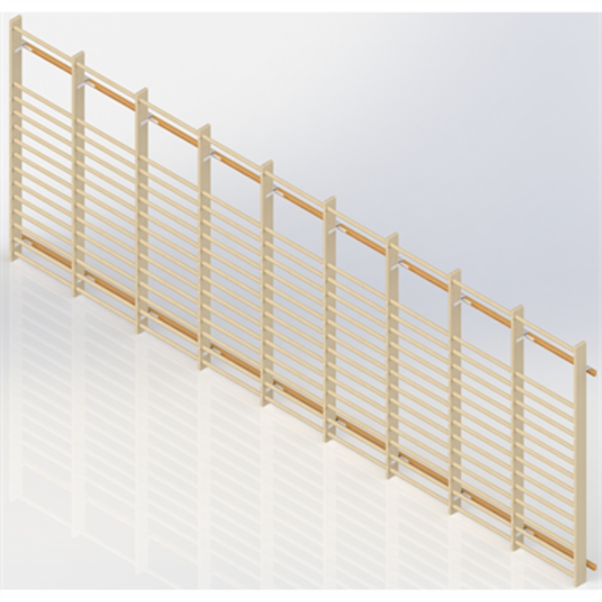 BIM objects - Free download! Wall Bars UNISPORT High 2475 mm 9 Modules ...
