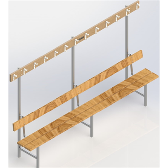 BIM objects - Free download! Free-standing bench 2500 mm | BIMobject