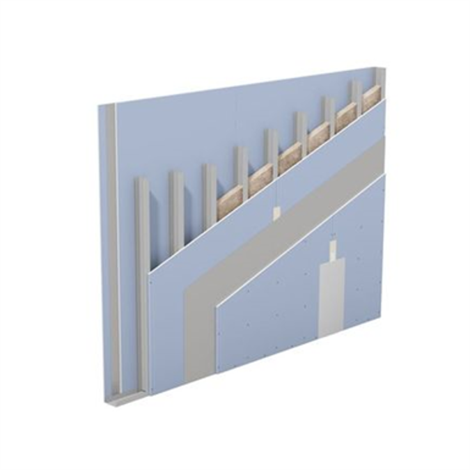 BIM 对象 - 免费下载！ W131.de - Knauf Fire Wall - Single metal stud frame two ...