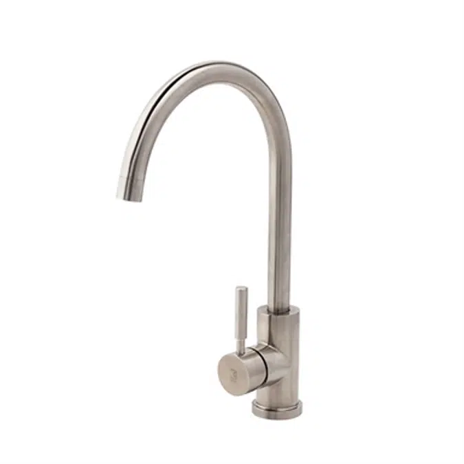 BIM objects - Free download! THEO Curved High spout Kitchen mixer for ...