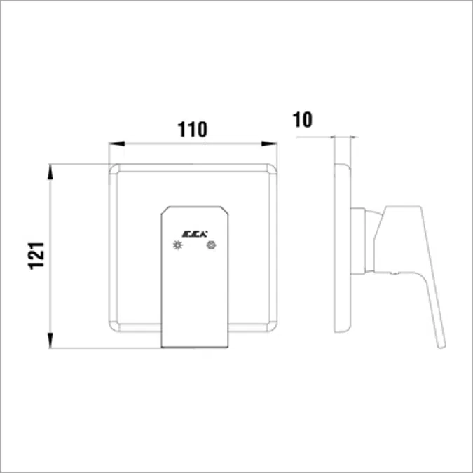 BIM objects - Free download! Tiera Concealed Shower Mixer Surface ...