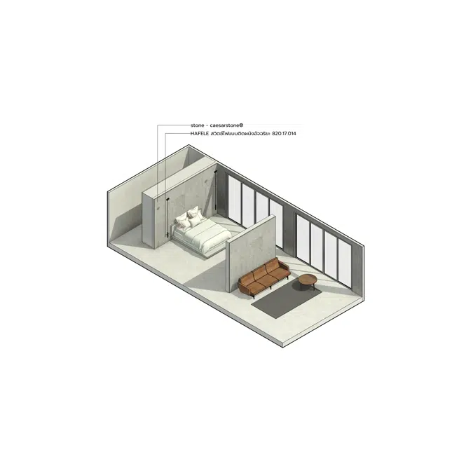 BIM objects - Free download! Bedroom Eco-Friendly 50sqm | BIMobject
