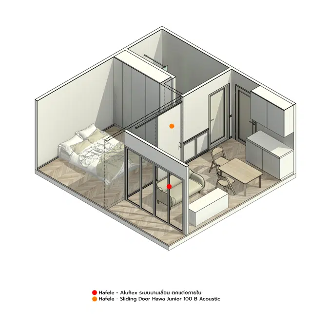 BIM objects - Free download! Studio Apartment 30 Sqm Series #3 | BIMobject