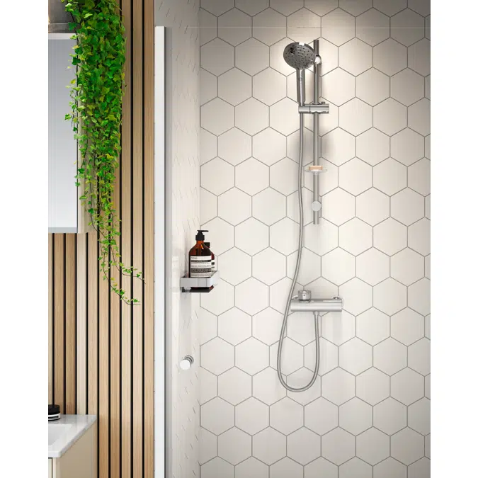 BIM objects - Free download! Shower connection downwards, 150 c-c ...