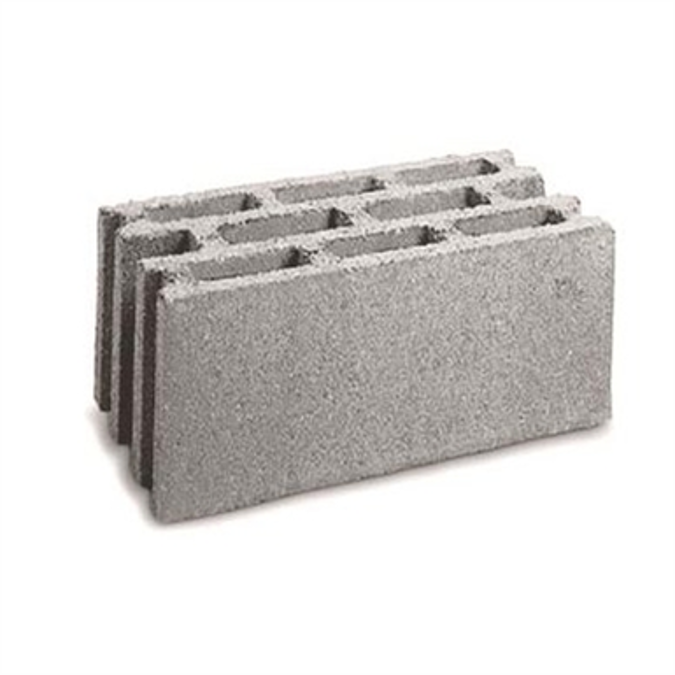 BIM objects - Free download! BK 25P - concrete blocks - rough finish ...