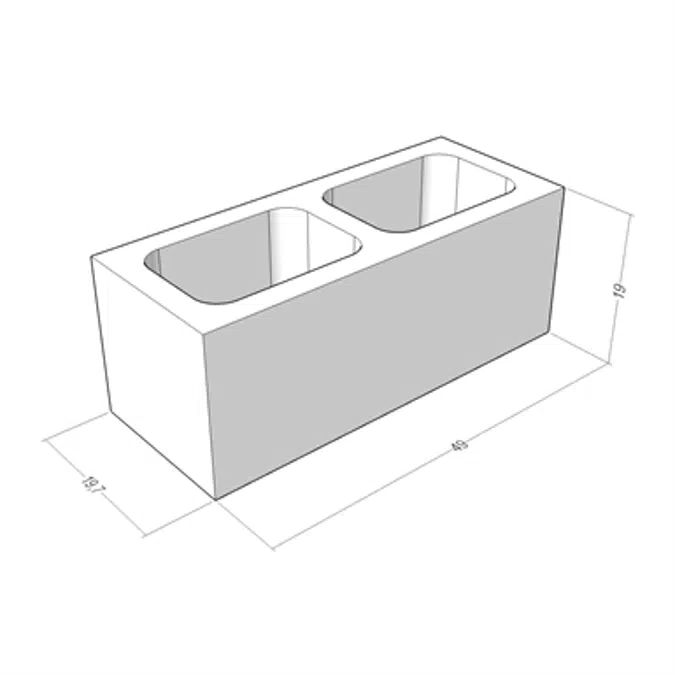 BIM objects - Free download! BK 20 2F - concrete blocks - rough finish ...