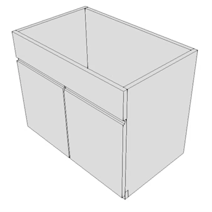 BIM objects - Free download! D9835 - Cabinet, Base, Sink, Wall Hung, 2 ...