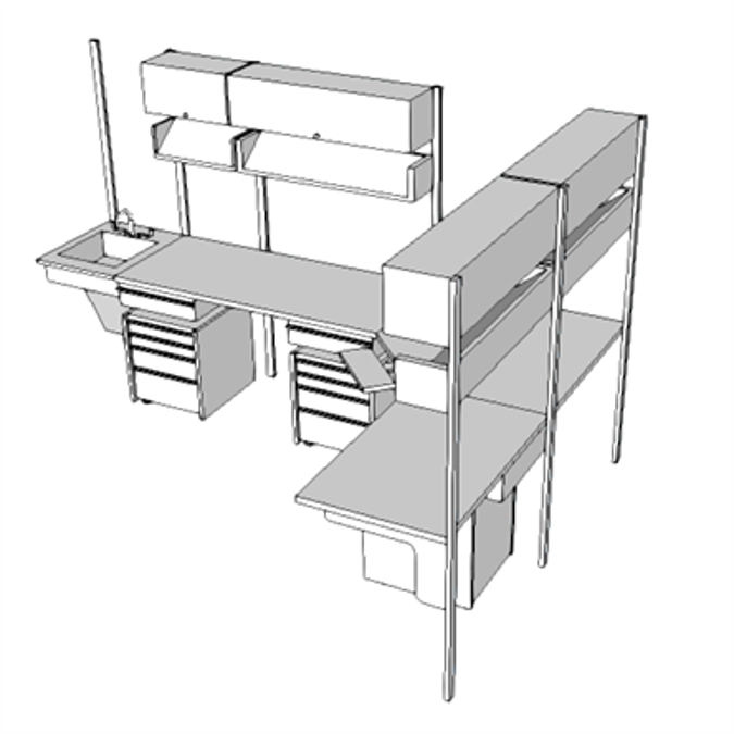Objetos BIM - ¡Descarga gratis! E0571 - Workstation, Urinalysis Lab ...
