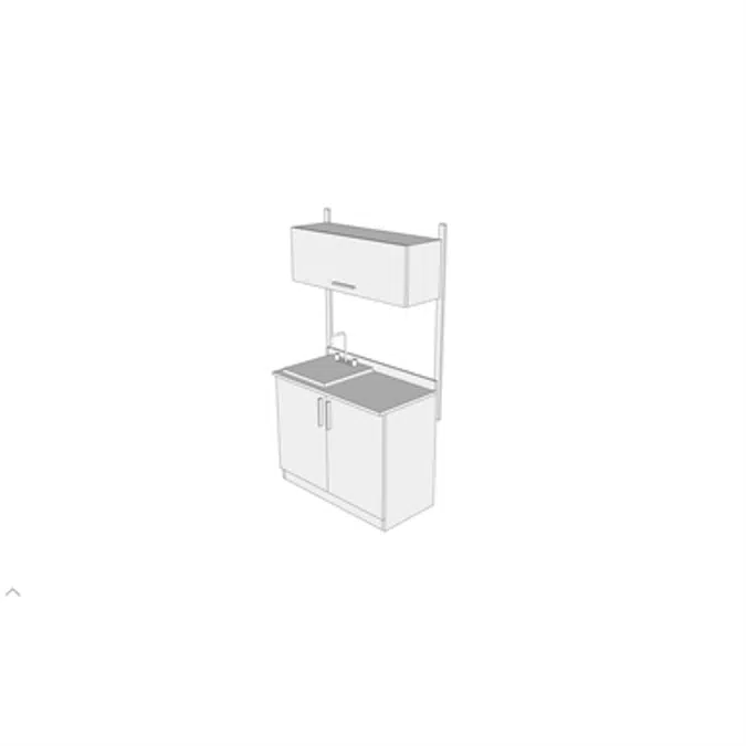 BIM objects - Free download! E0554 - Cabinet, w/Sink, O/H Cab, Free ...