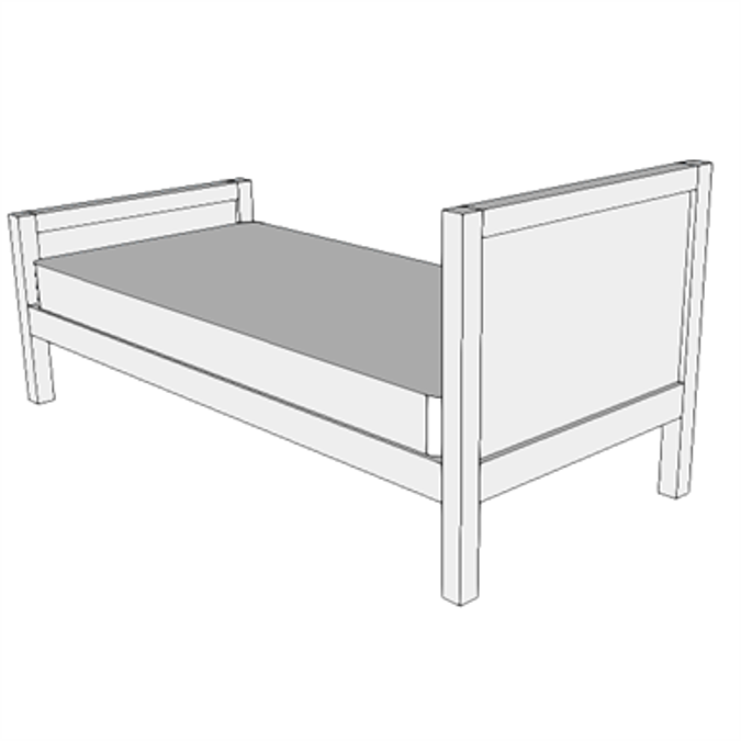 BIM objects - Free download! F2405 - Bed, Non-medical, Single | BIMobject