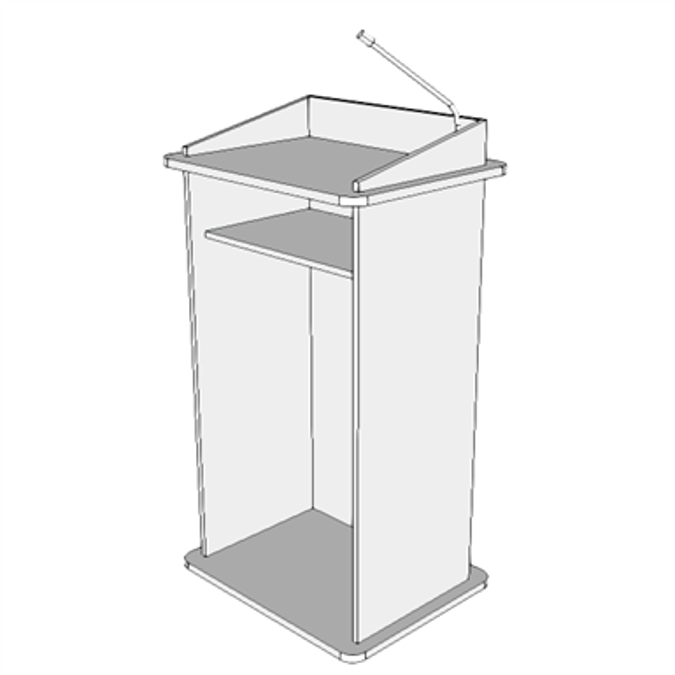 BIM objects - Free download! F2105 - Lectern, Mobile, With Self ...