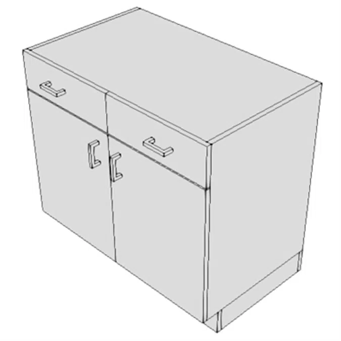 Objetos BIM - ¡Descarga gratis! C04F0 -Cabinet, U/C/B, 1 Shelf, 2 Half ...