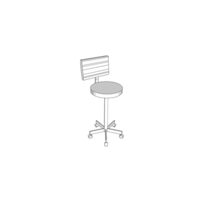 BIM objects - Free download! M8940 - Stool, Anesthesia, With Back ...