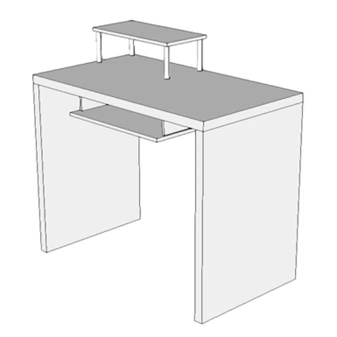 BIM objects - Free download! F0710 - Table, Computer, With Print Shelf ...