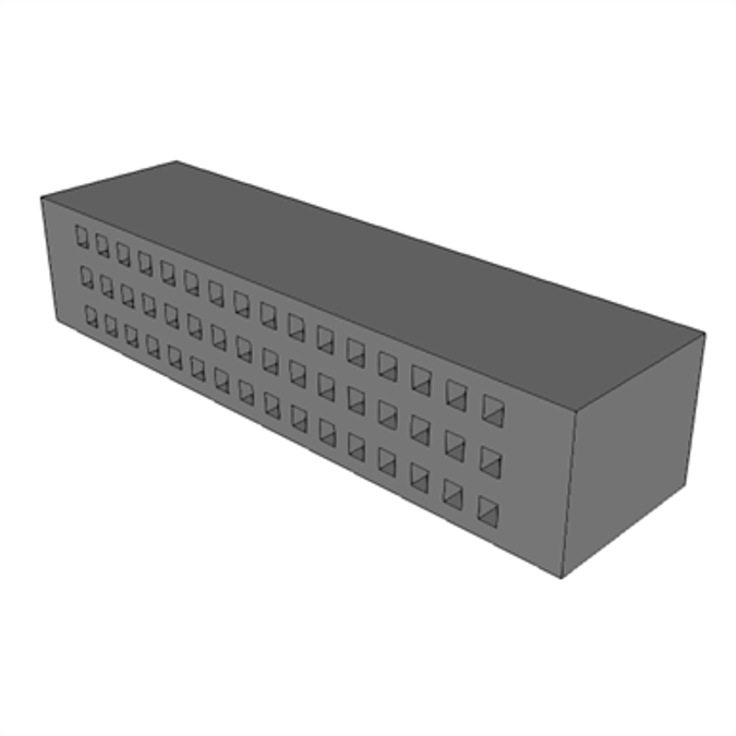 BIM objects - Free download! A0908 - Patch Panel, 110 Block/RJ-45, Cat ...