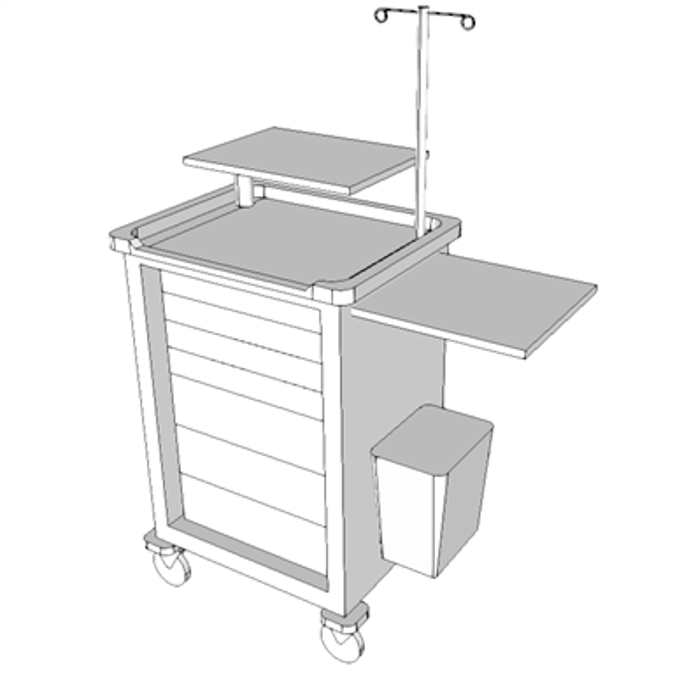 BIM objects - Free download! E0954 - Cart, Emergency, Mobile | BIMobject