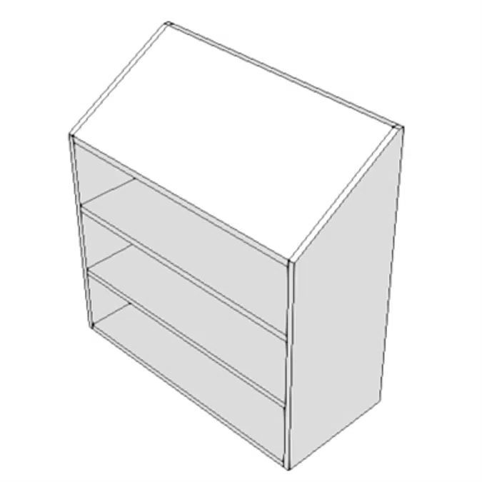BIM objects - Free download! CA090 - Cabinet, Open, W/H, 2 Shelf ...