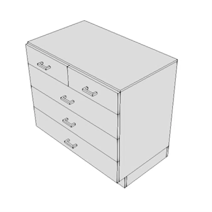BIM objects - Free download! C04H0 - Cabinet, U/C/B, 2 Half Drawer, 3 ...