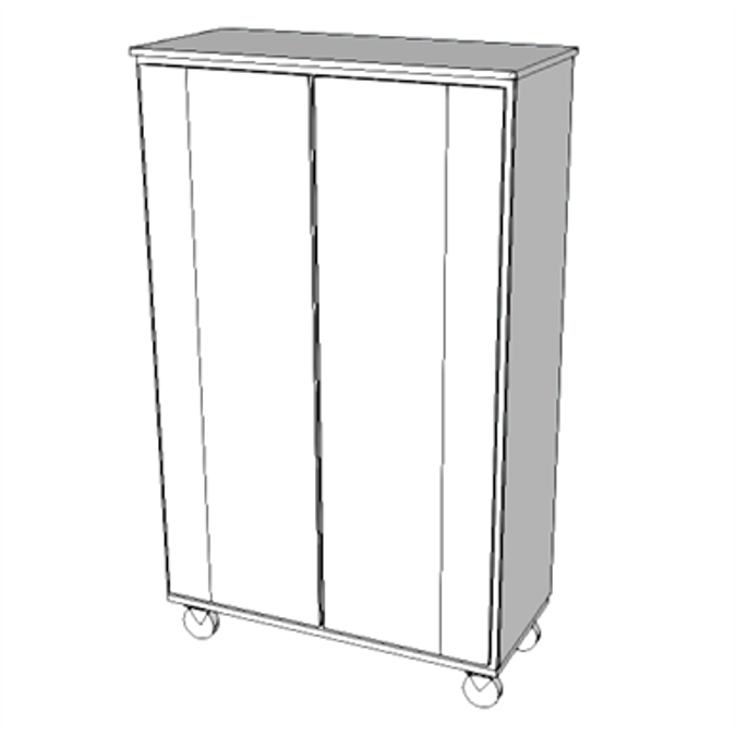 BIM objects - Free download! E0987 - Cart, Closed, w/Totes, Mobile ...