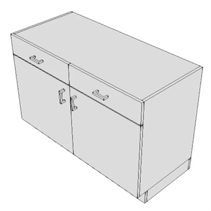 BIM objects - Free download! C05F0 - Cabinet, U/C/B, 1 Shelf, 2 Half DR ...
