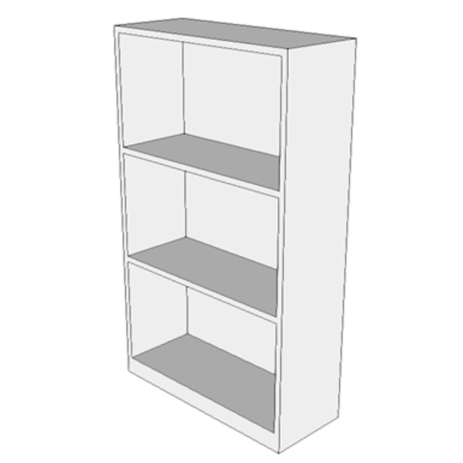 BIM objects - Free download! F0110 - Bookcase, 3 Shelf | BIMobject